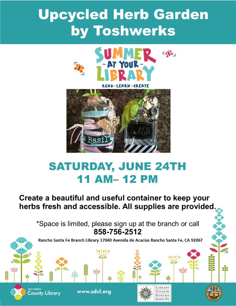 Upcycled Herb Garden - Library Guild of Rancho Santa Fe