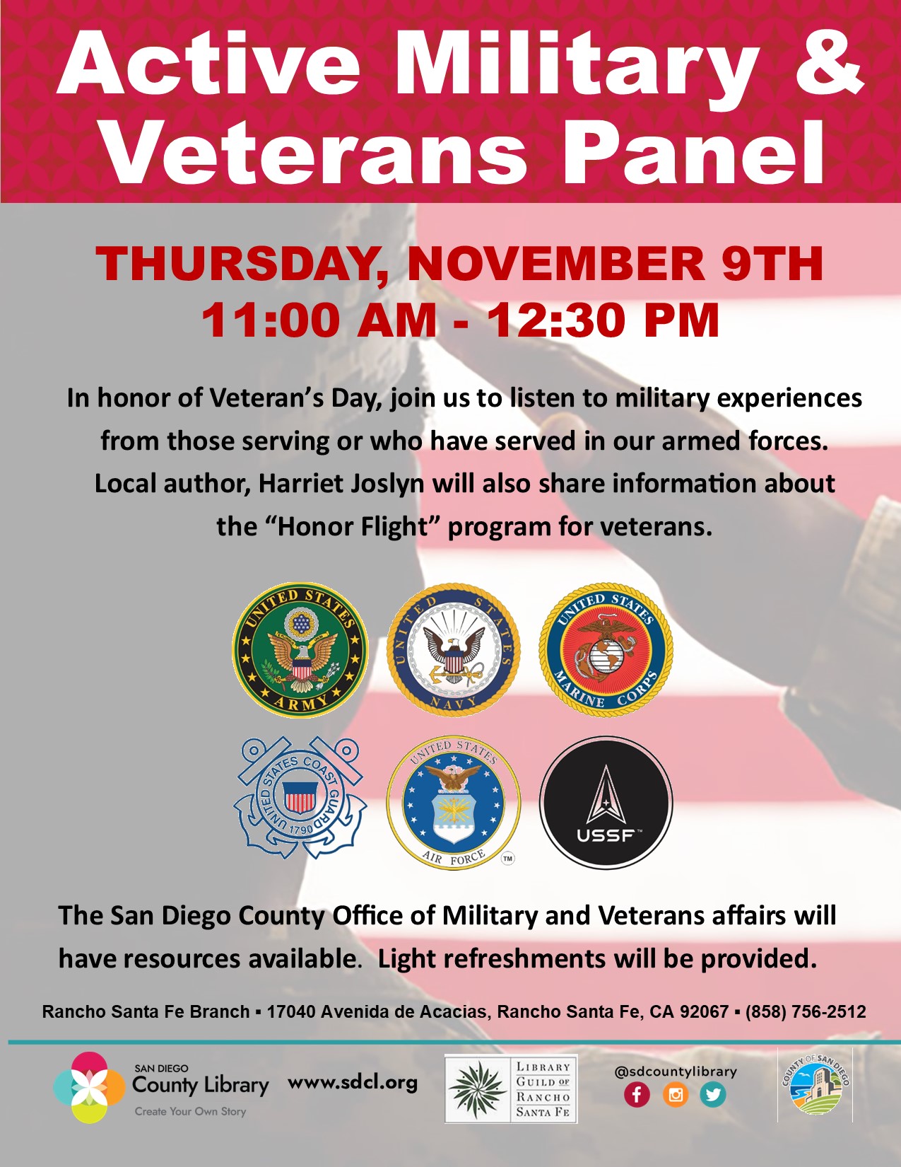 Active Military and Veterans Panel - Library Guild of Rancho Santa Fe
